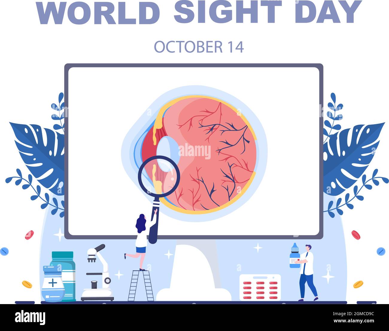 World Sight Day Background Vector Illustration Which is Commemorated ...