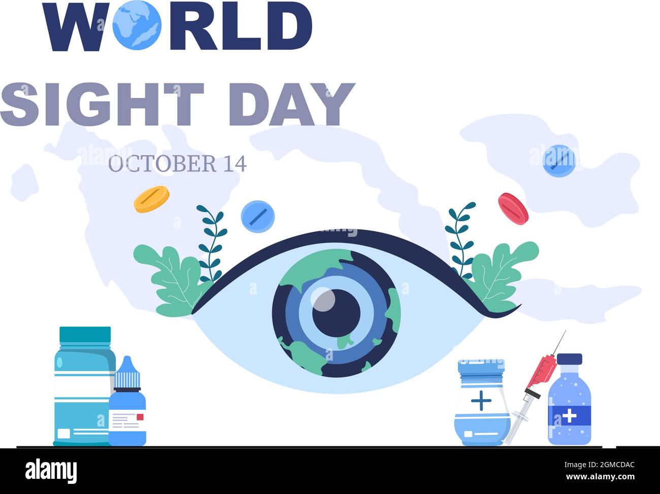 World Sight Day Background Vector Illustration Which is Commemorated ...