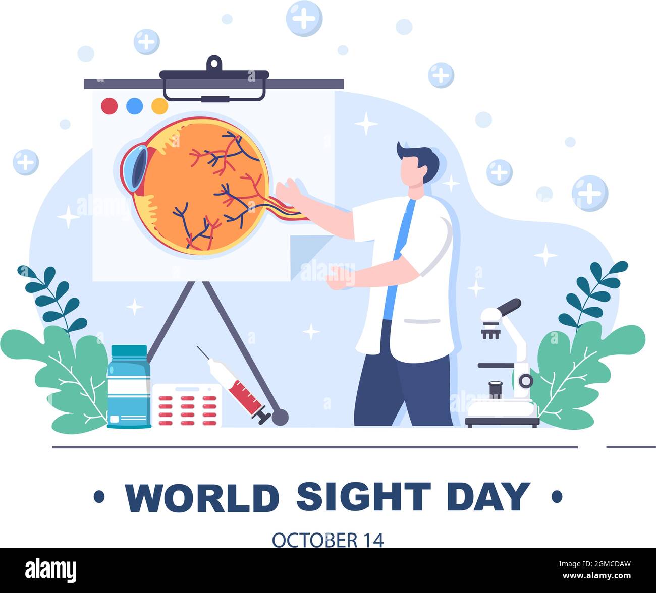 World Sight Day Background Vector Illustration Which is Commemorated ...