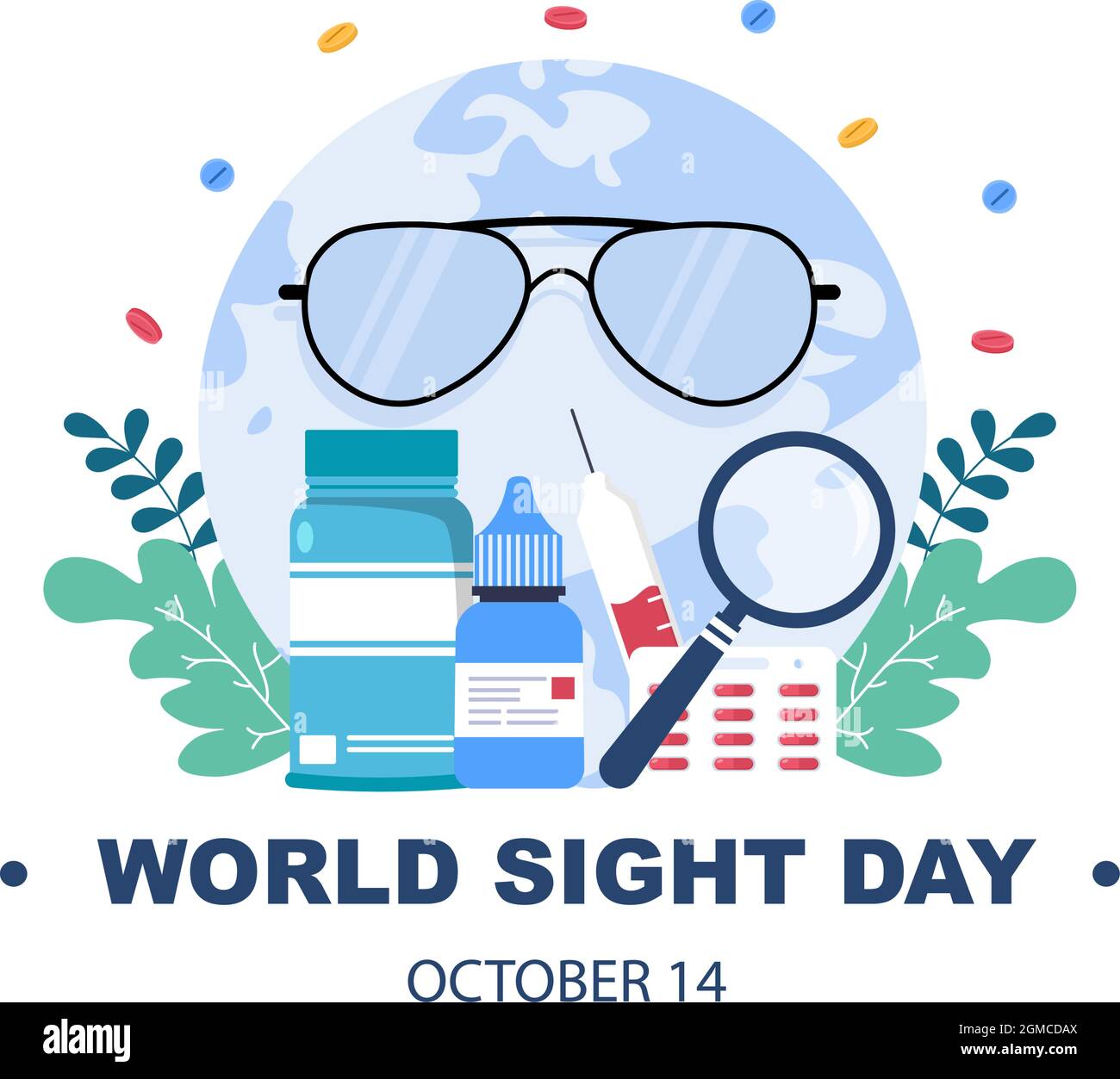 World Sight Day Background Vector Illustration Which is Commemorated ...