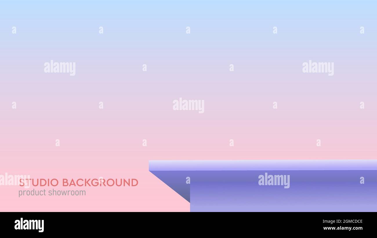 Down top view to table for demonstration of products. Studio for ...