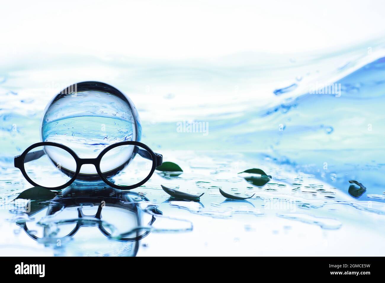 Tools for vision correction. Glasses and lenses with diopters on ...