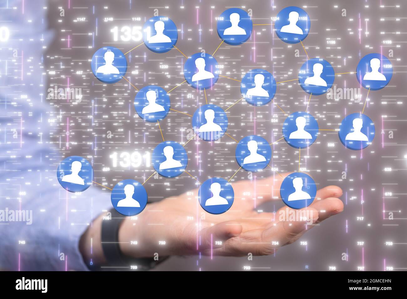 People interconnected on concept team hi-res stock photography and ...