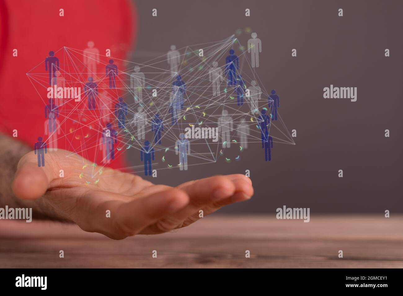 People interconnected on concept team hi-res stock photography and ...