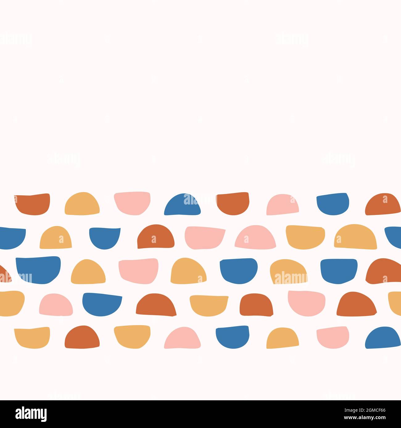 Playful matisse style cut out shape border. Seamless modern scandi ...