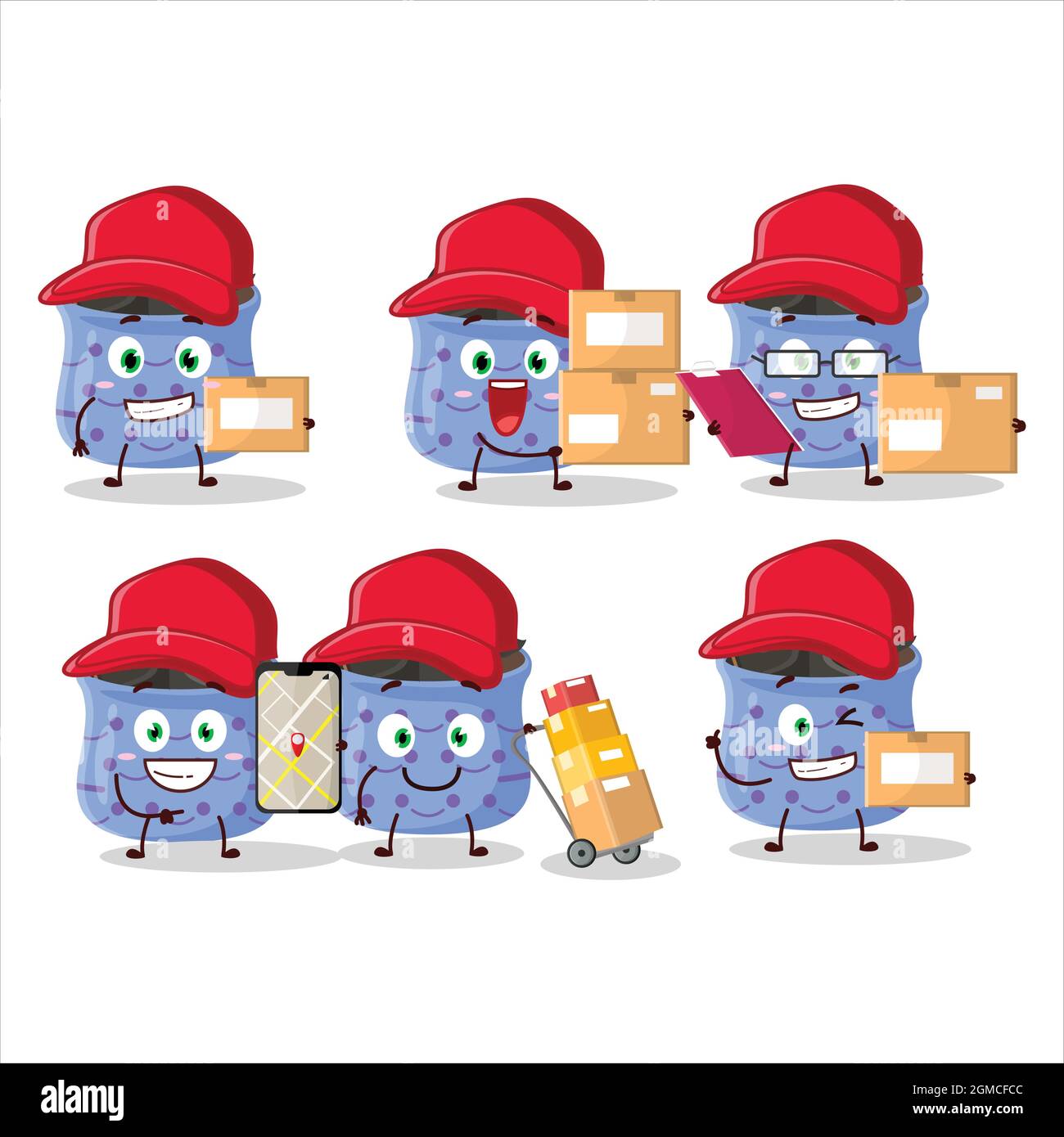 Cartoon character design of anise working as a courier. Vector ...