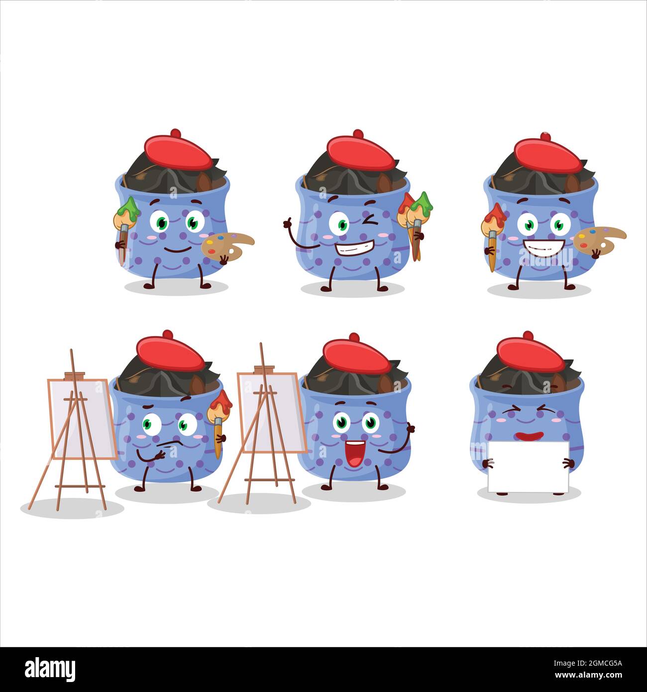 Artistic Artist of anise cartoon character painting with a brush ...