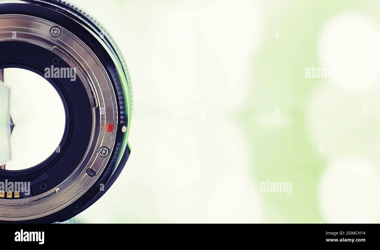 Equipment videographer and photographer. Lenses on the table against ...