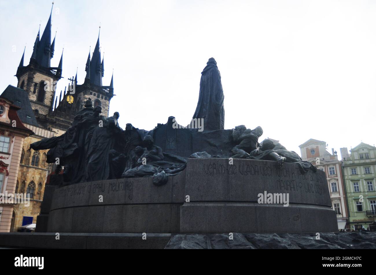 Statue of Jan Hus memorial monument depicts victorious Hussite warriors ...