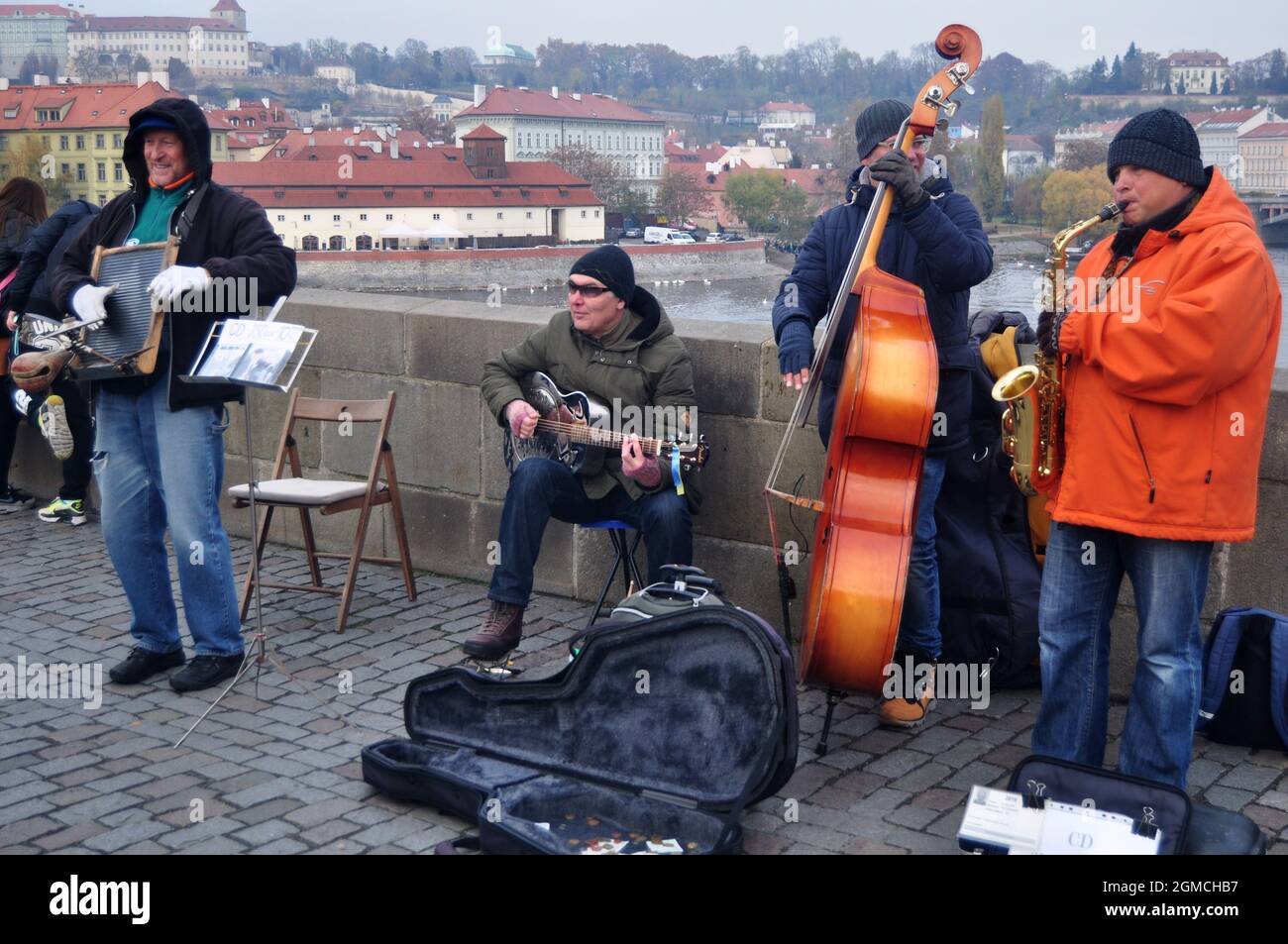 Music vintage retro band of Czechia people playing music sing song for ...