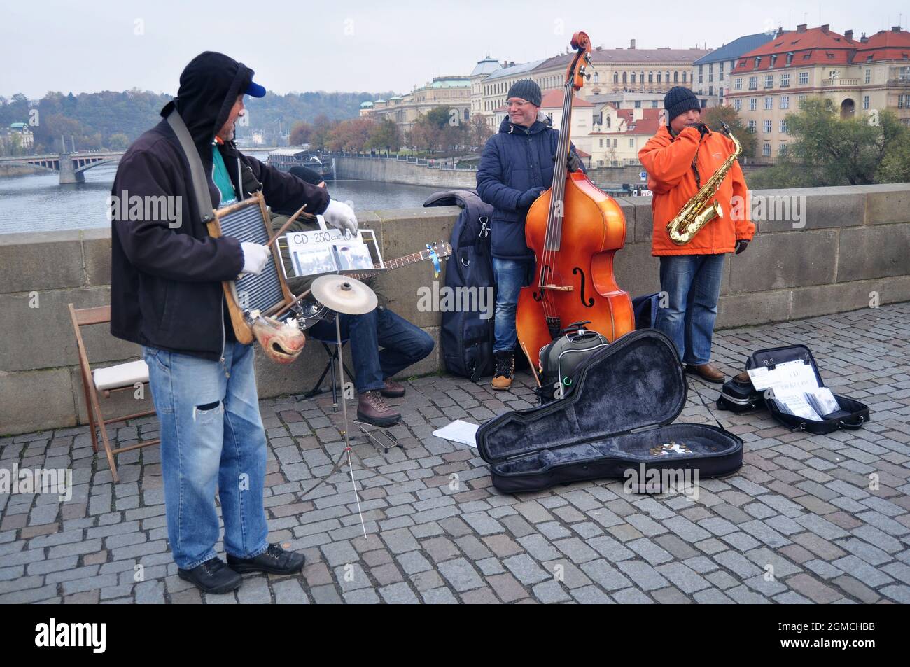 Music vintage retro band of Czechia people playing music sing song for ...
