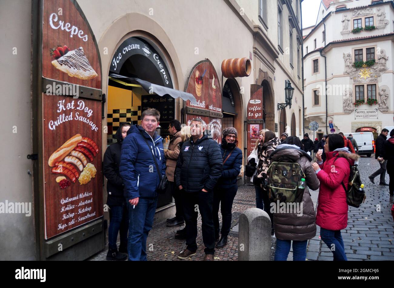 Czechia people and foreign travelers travel visit Old Town Square and ...