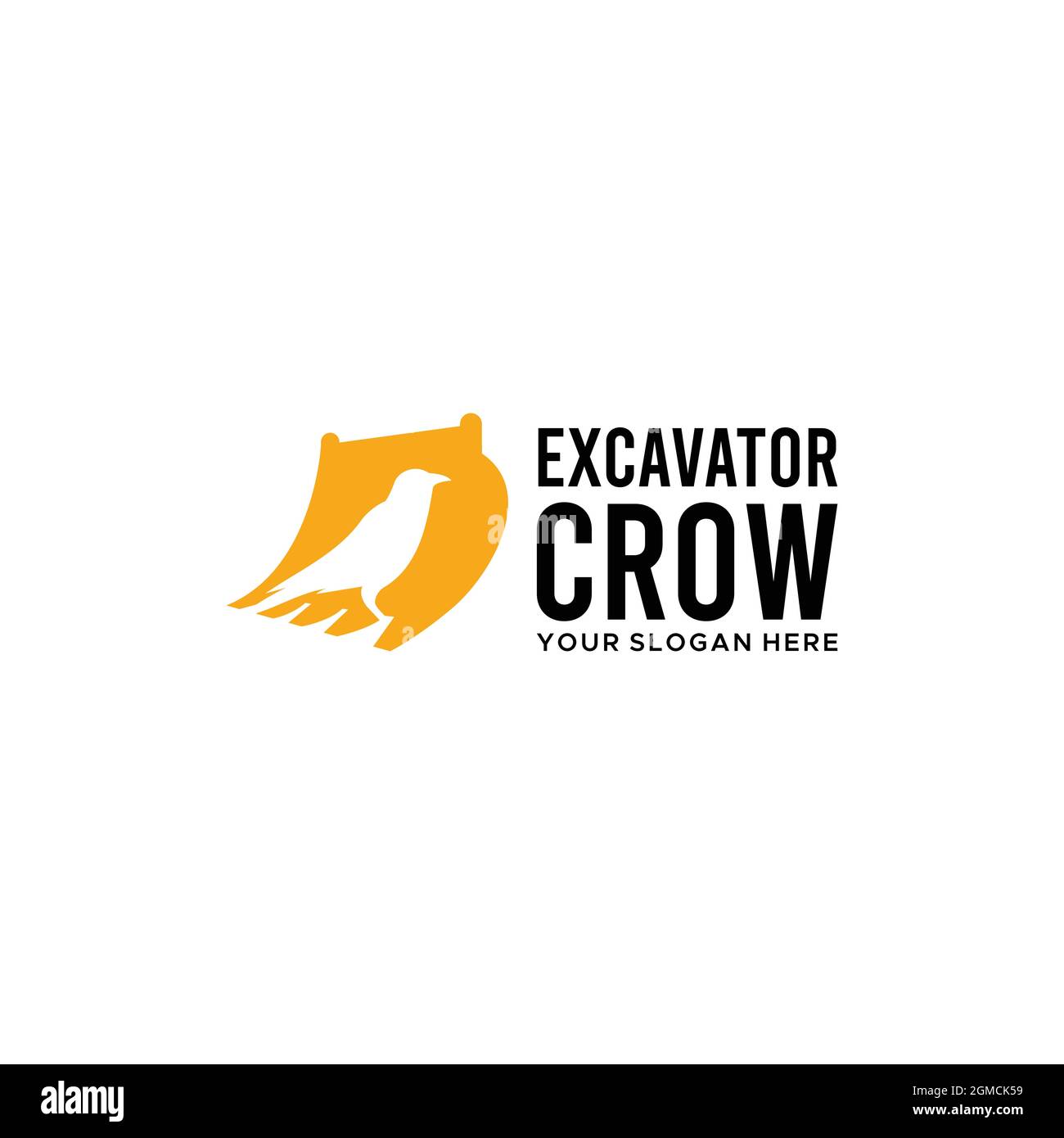 Modern EXCAVATOR CROW bird digger Logo design Stock Vector Image & Art ...