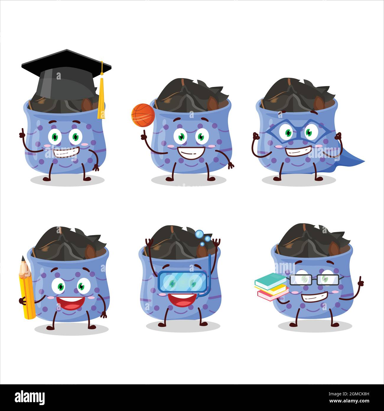 School student of anise cartoon character with various expressions ...