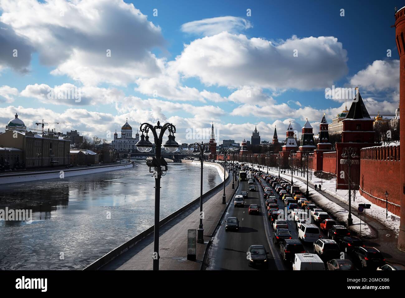 Winter snow landscape in the Russian capital Moscow Stock Photo - Alamy