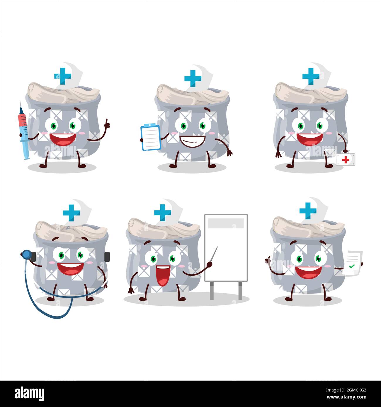 Doctor profession emoticon with bowl of garlic cartoon character ...