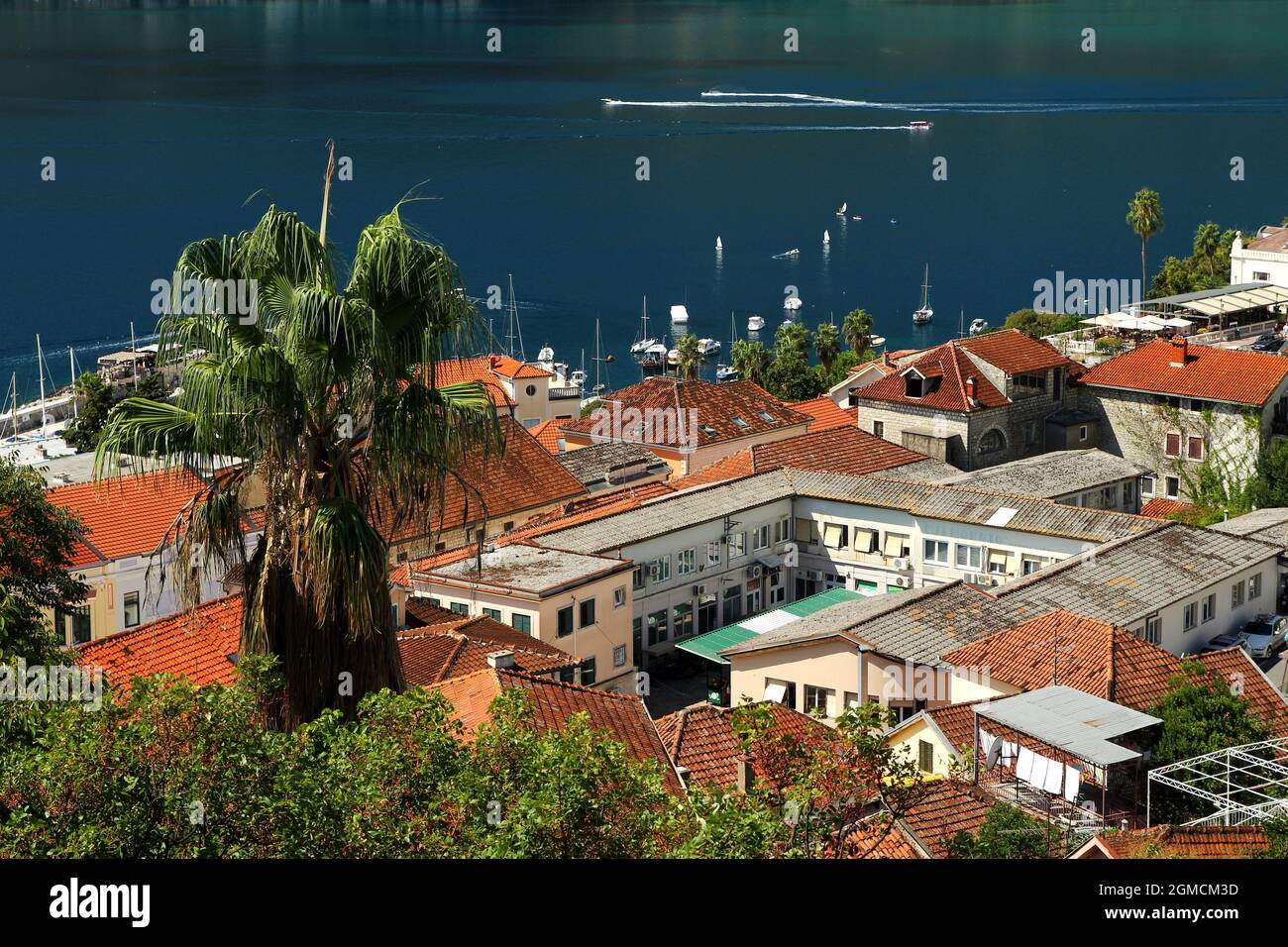 Historic center of Herceg Novi town in Montenegro in the Bay of Kotor ...