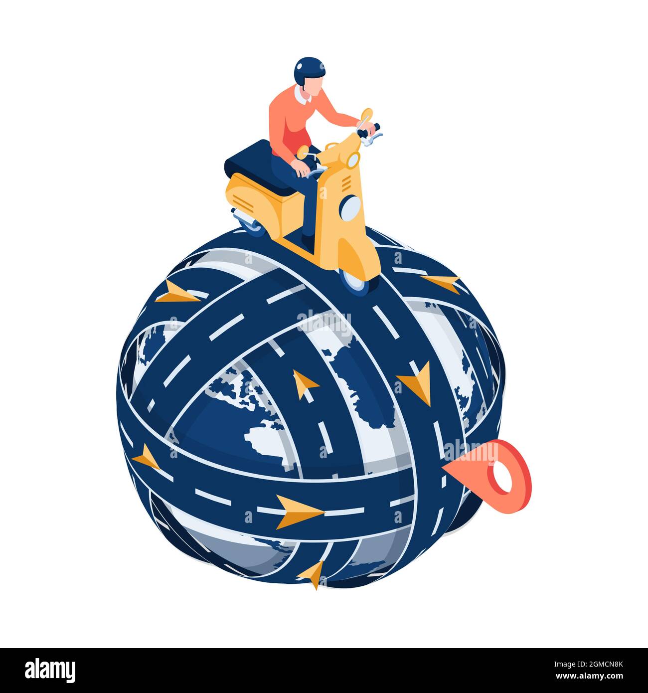 Navigation route on 3d map hi-res stock photography and images - Alamy