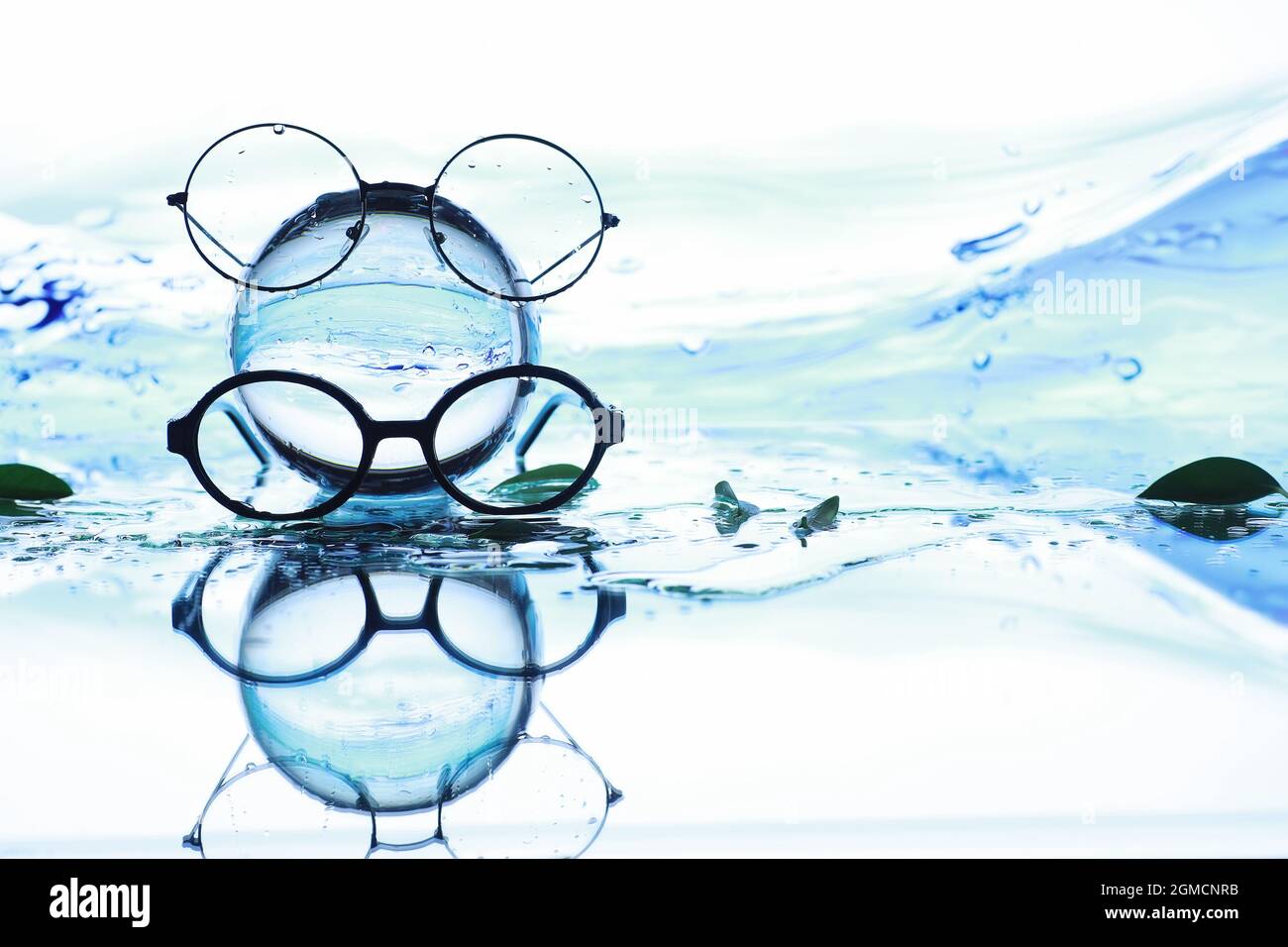 Tools for vision correction. Glasses and lenses with diopters on ...