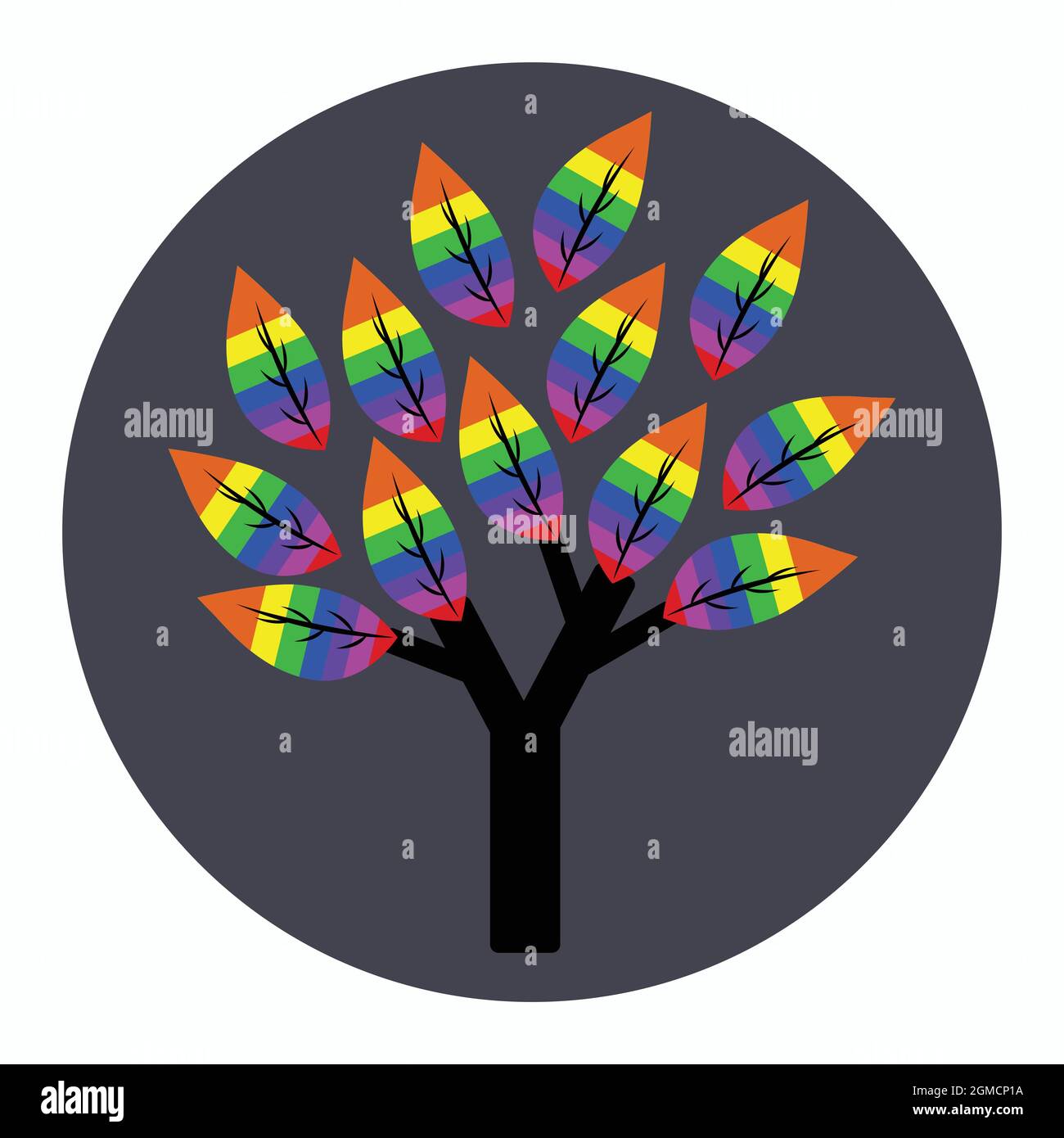 Rainbow tree leaves Stock Vector Image & Art - Alamy