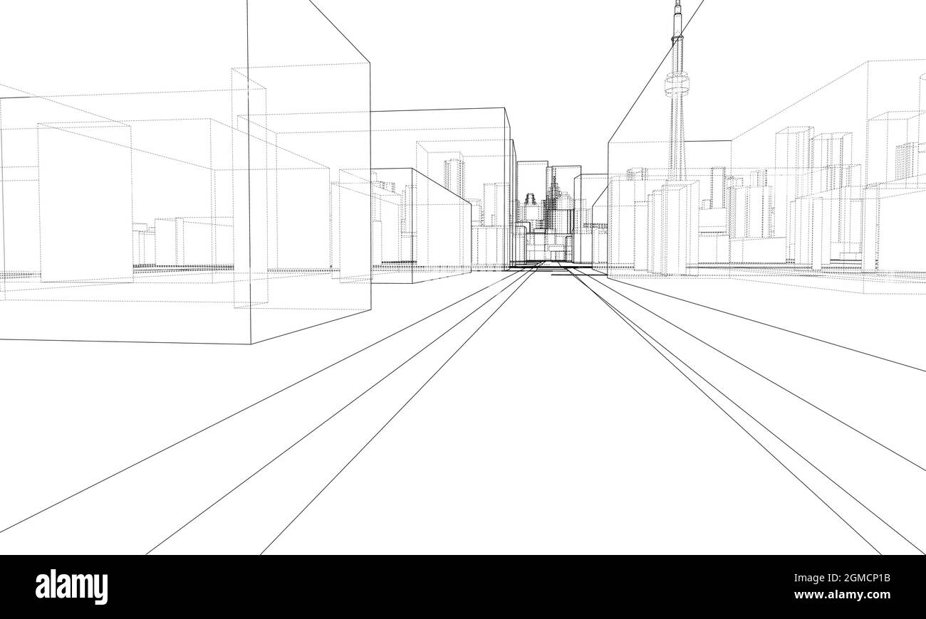 Vector 3d urban landscape. Buildings and roads Stock Vector Image & Art ...