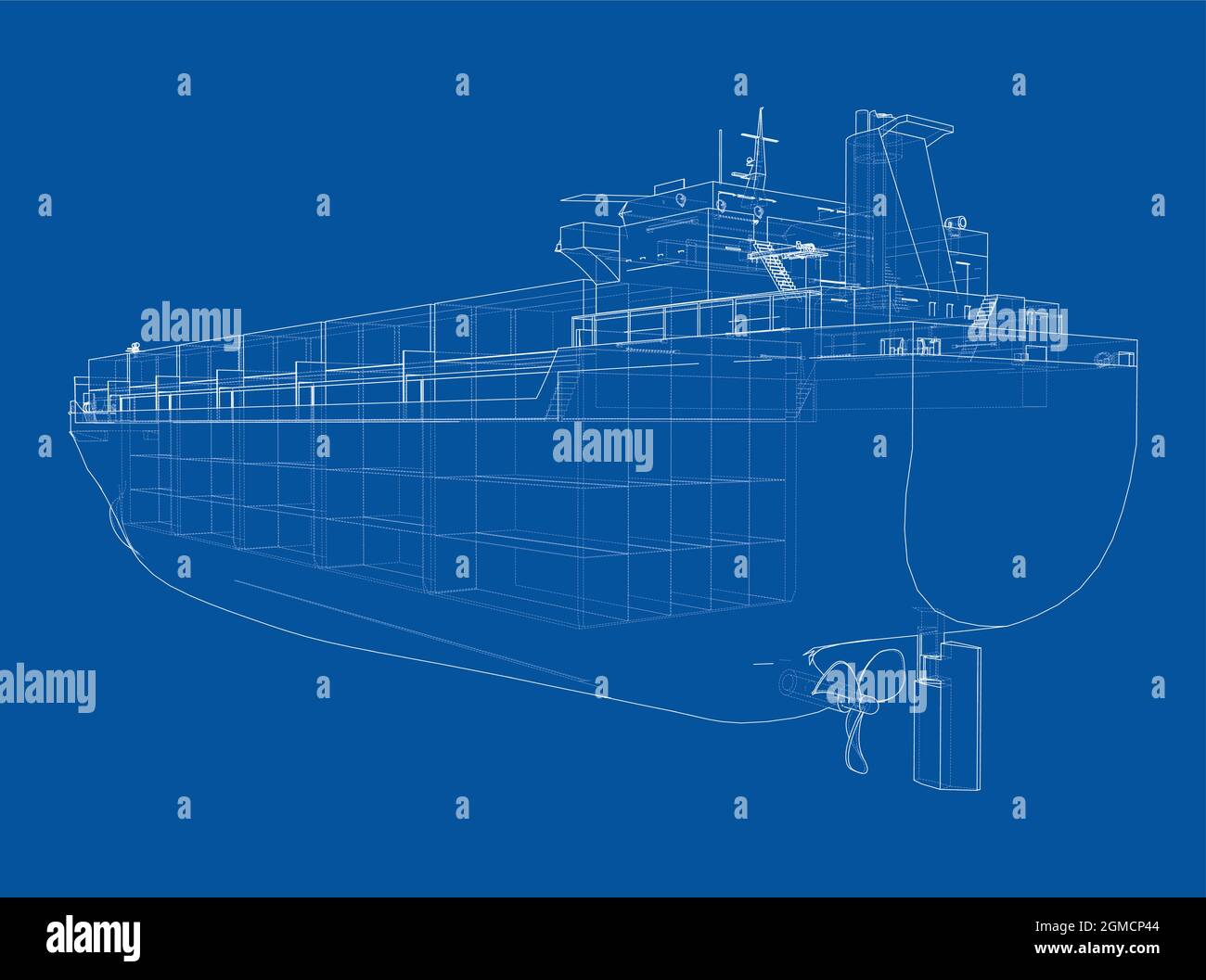 Cargo ship with containers. Vector Stock Vector Image & Art - Alamy