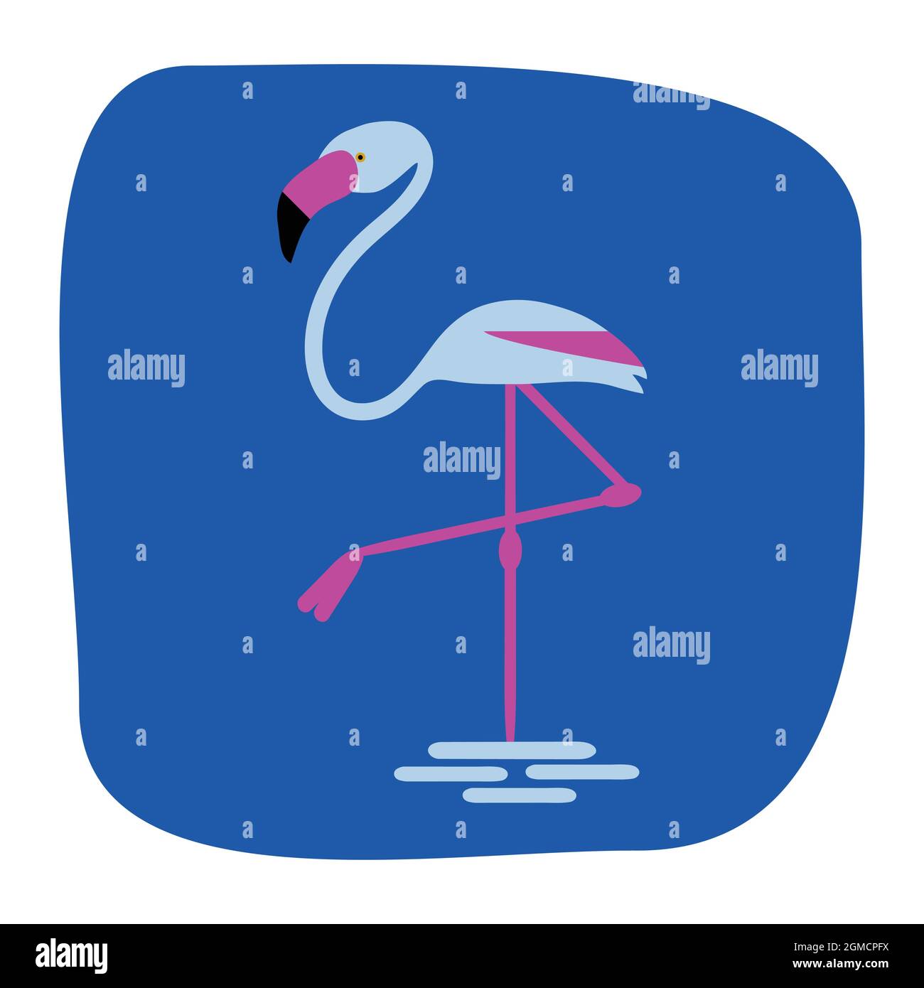 Pink flamingo blue water Stock Vector Images - Alamy