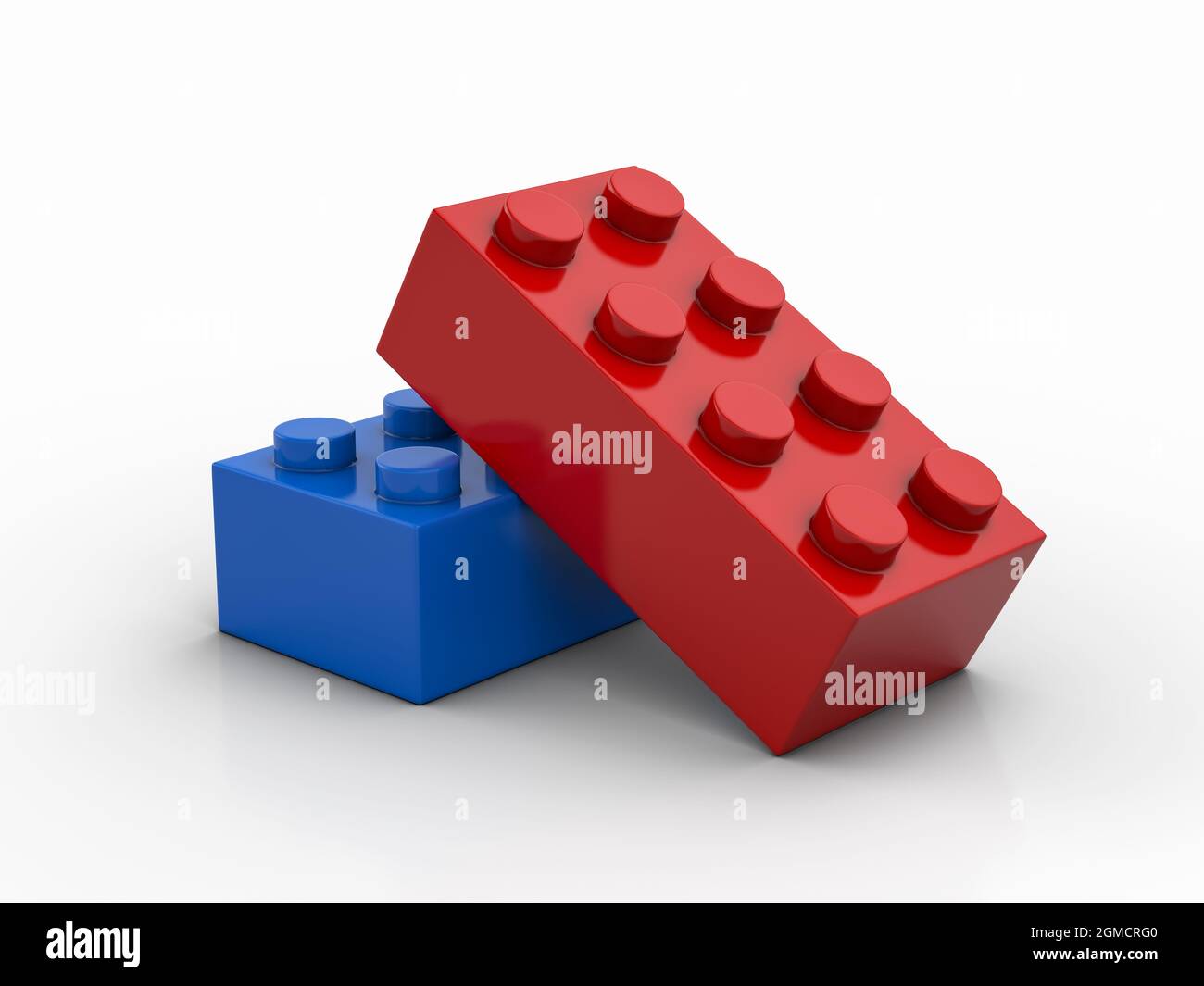 Toy blocks on a white background. 3d illustration Stock Photo - Alamy