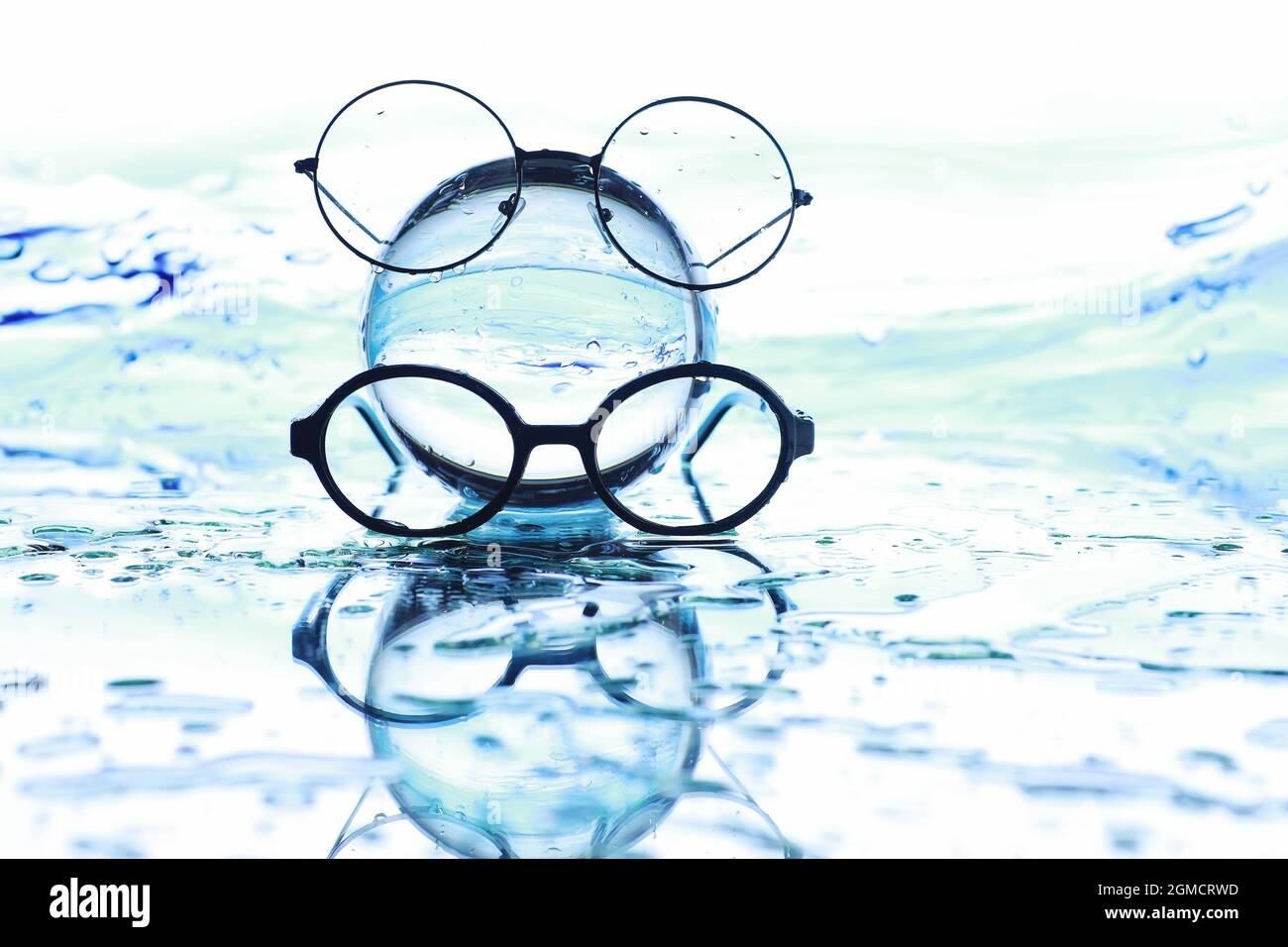 Tools for vision correction. Glasses and lenses with diopters on ...