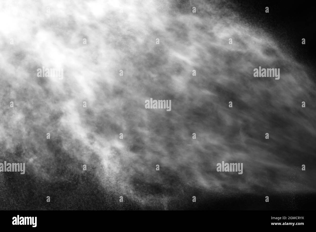 A stream of water and a cloud of drops from the atomizer Stock Photo ...