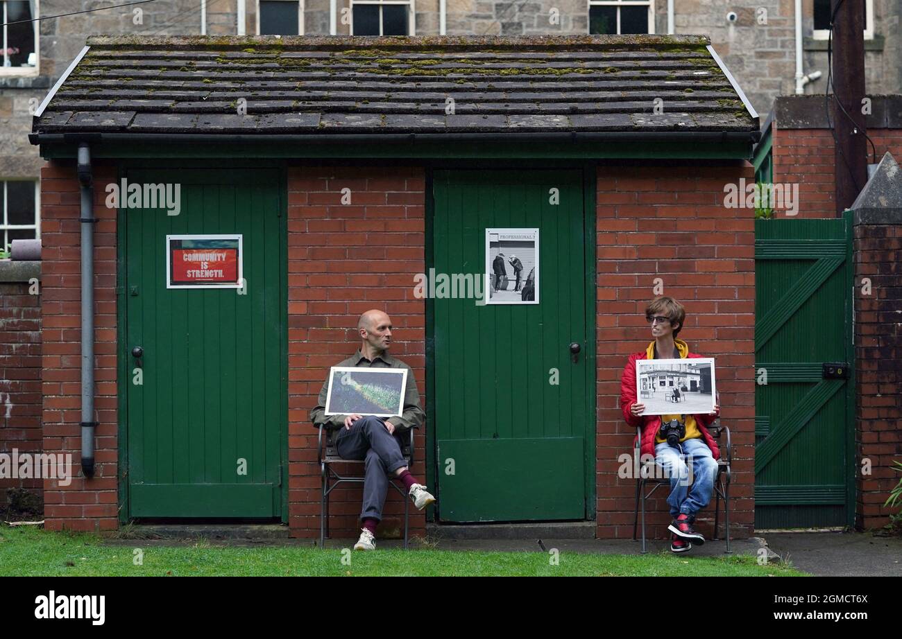 Photographers Brian Hartley(L) and Dylan Lombard at their exhibition of ...