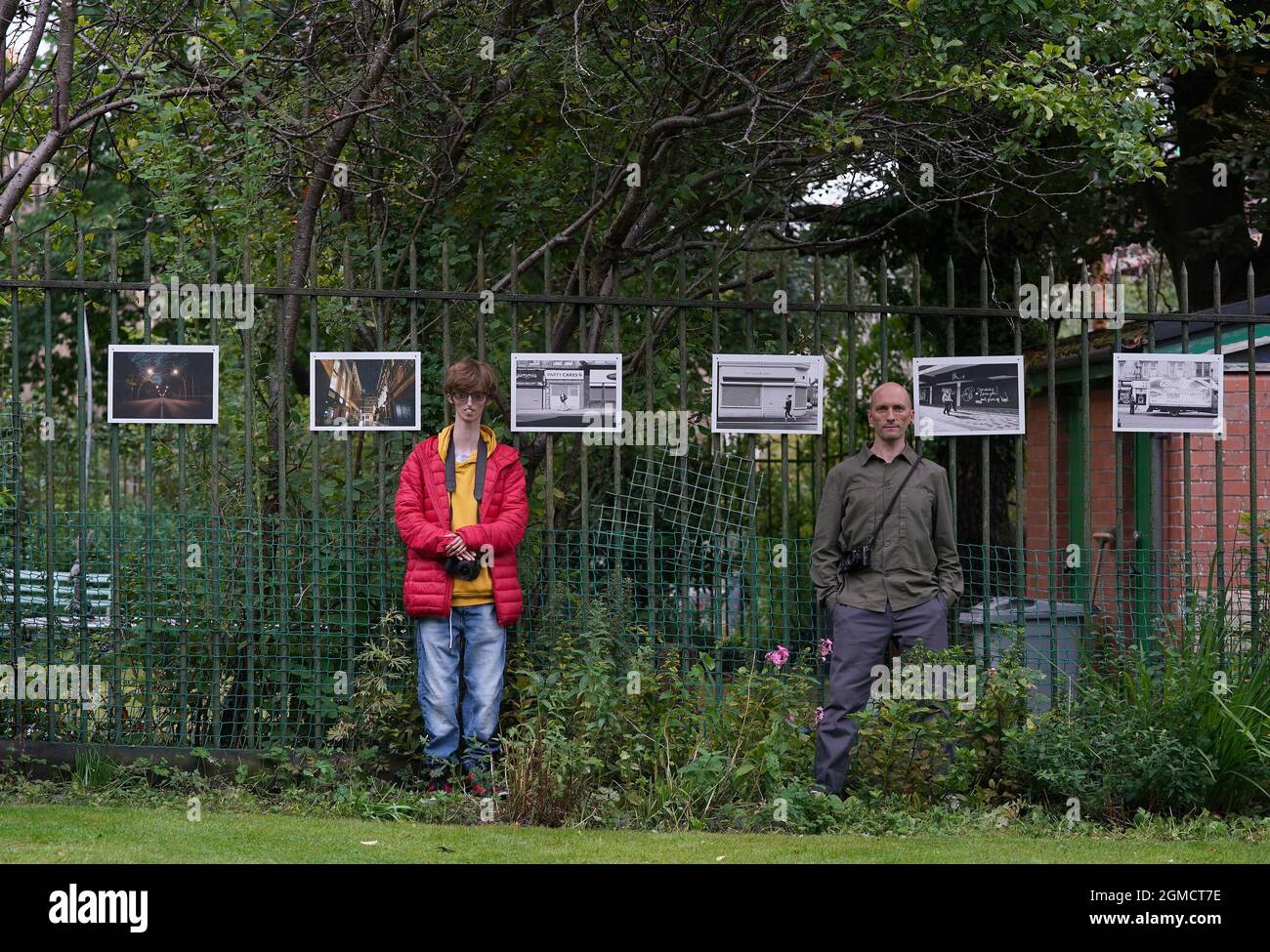 Photographers Brian Hartley and Dylan Lombard(L) at their exhibition of ...