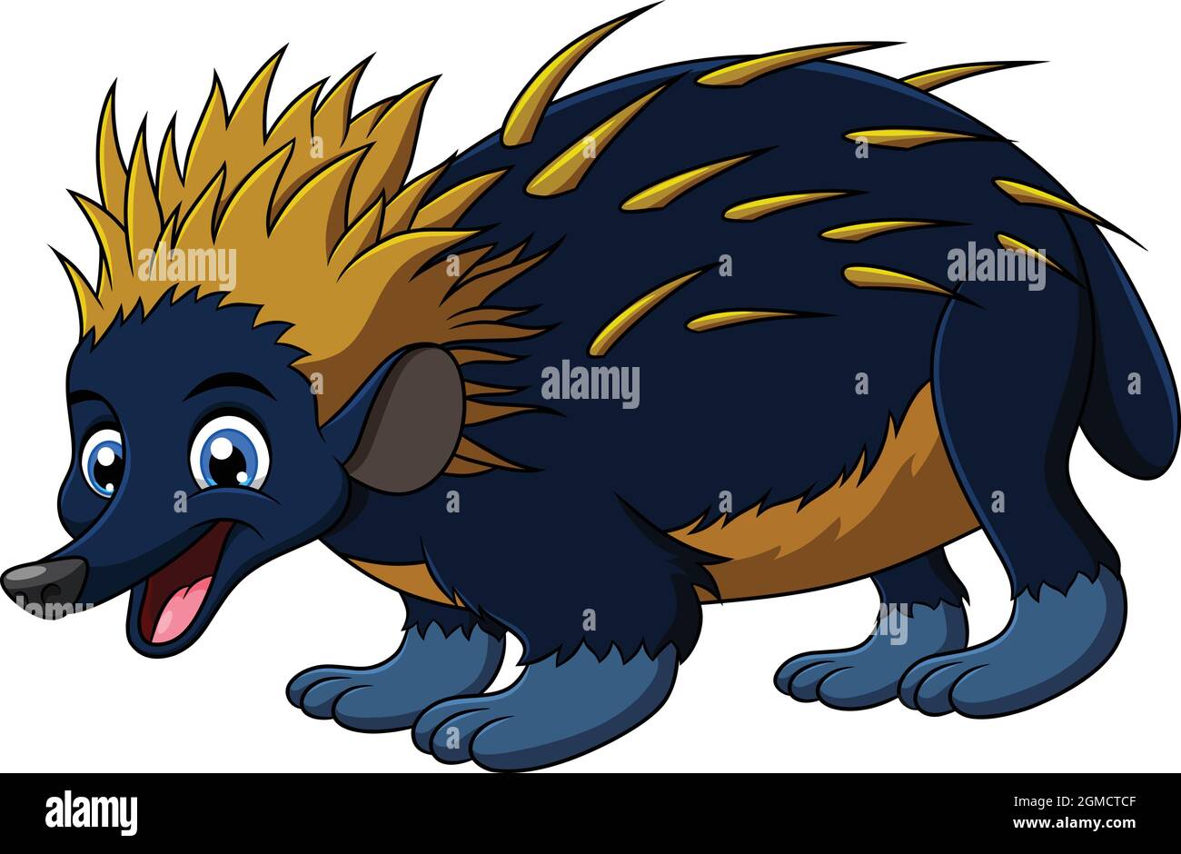 Cute Tenrec animal cartoon vector illustration Stock Vector Image & Art ...