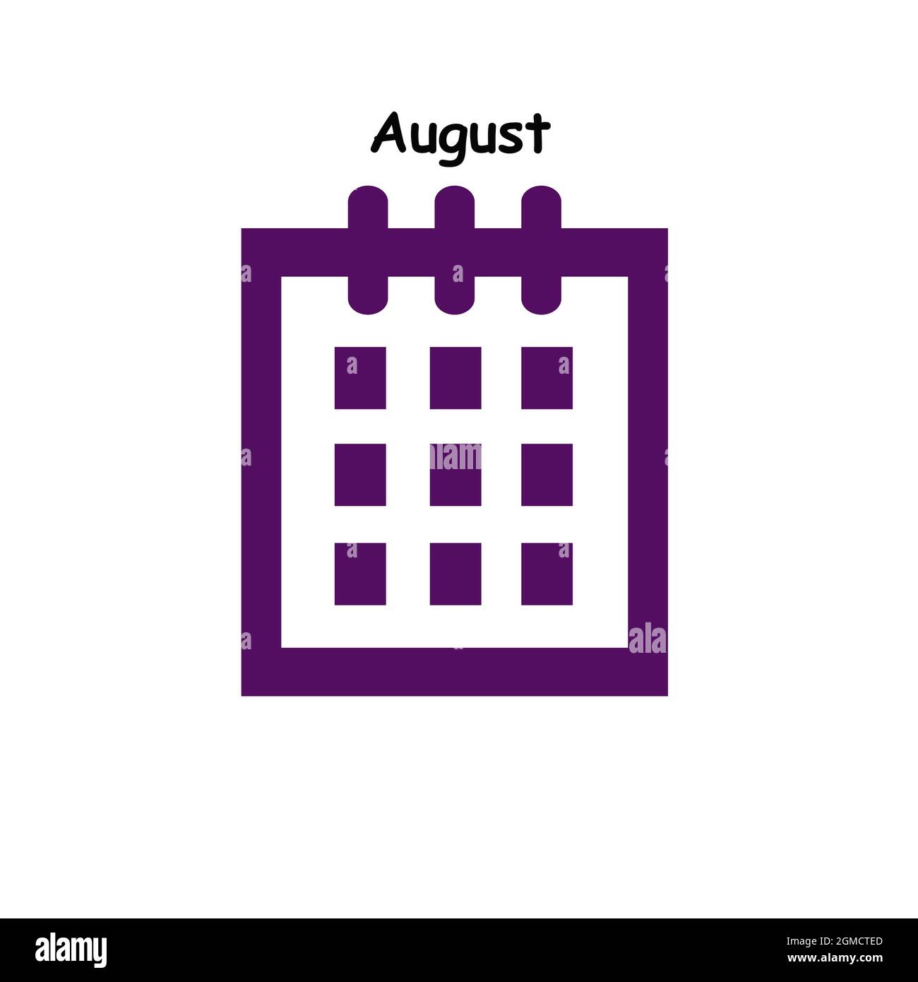 calendar tab for August - illustration Stock Photo - Alamy
