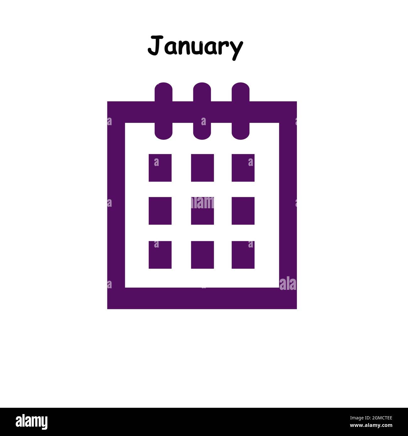 calendar tab for January - illustration Stock Photo - Alamy
