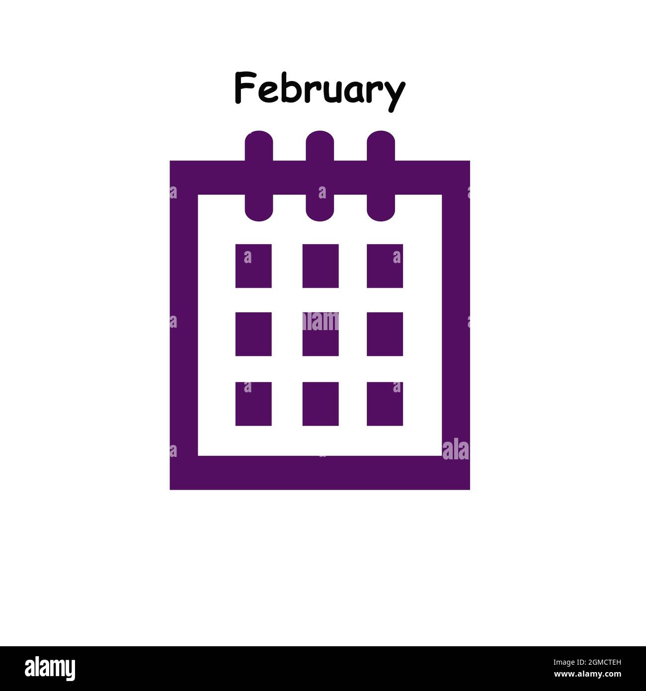 calendar tab for February - illustration Stock Photo - Alamy