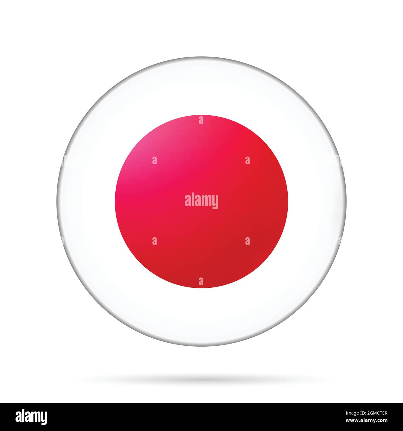 Glass light ball with flag of Japan. Round sphere, template icon ...