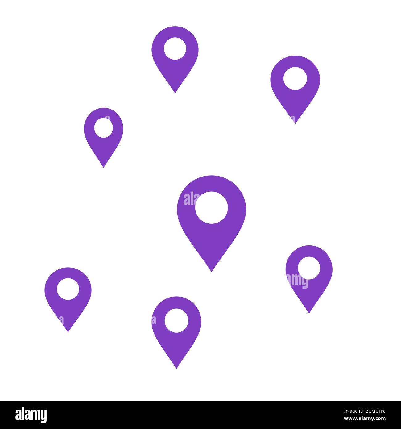 location signs isolated on white - illustration Stock Photo - Alamy