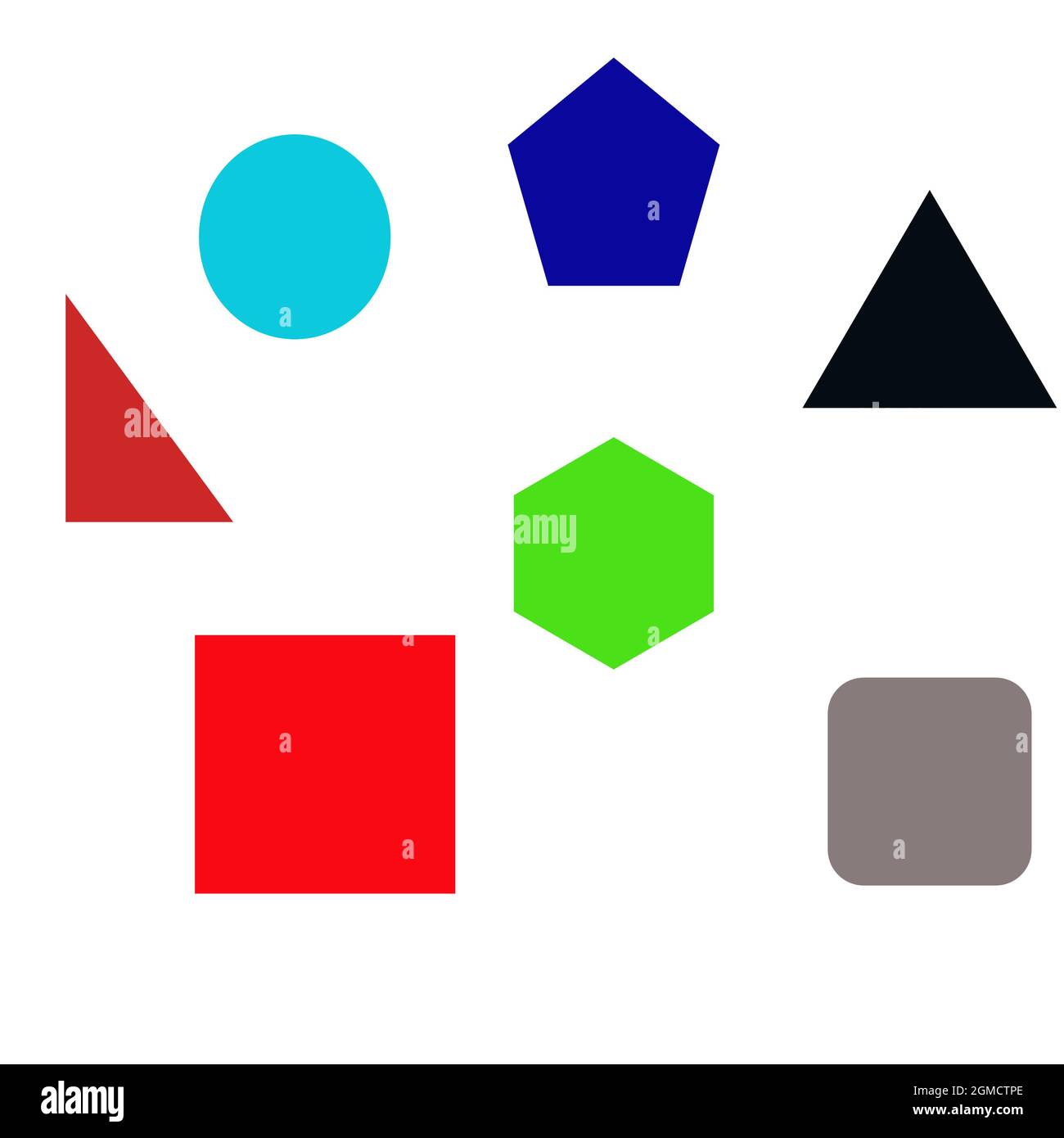 geometric shapes isolated on white - illustratio Stock Photo - Alamy