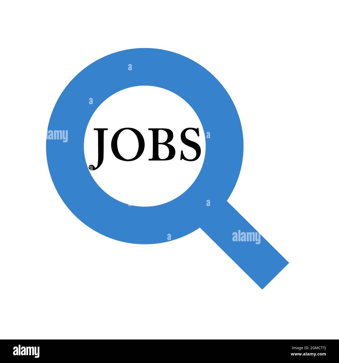 jobs word written on a magnifying glass - illustration Stock Photo - Alamy