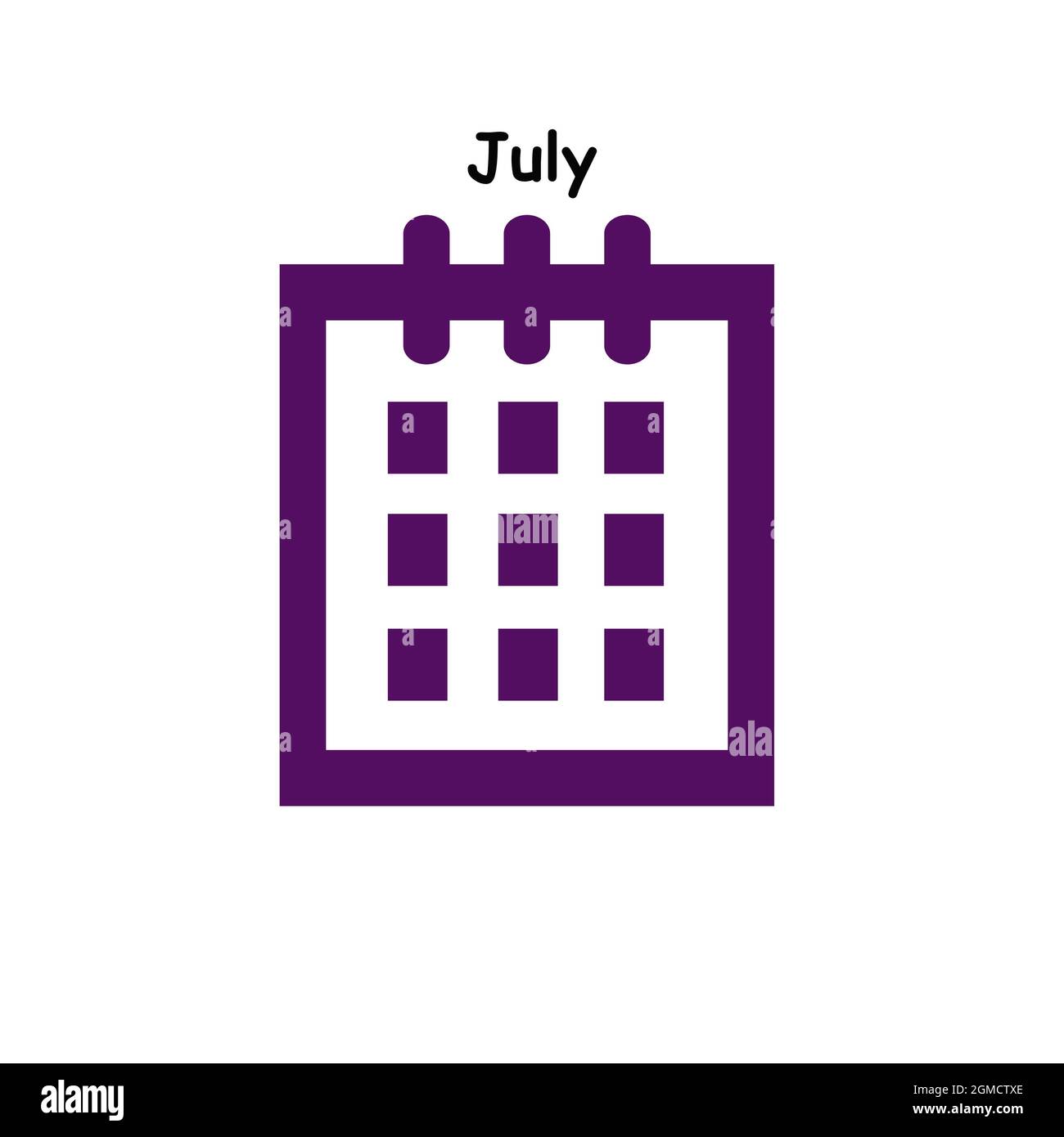 calendar tab for July - illustration Stock Photo - Alamy