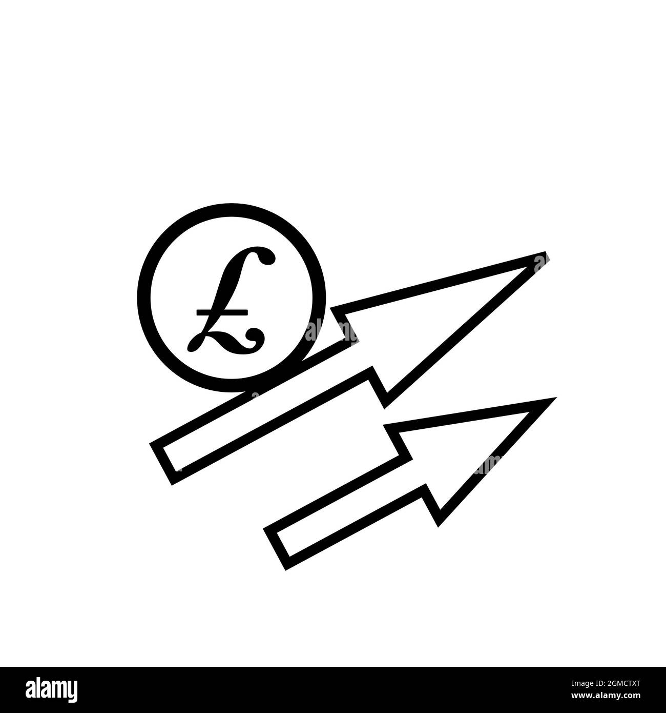 pound rate increase icon. arrow up - illustration Stock Photo - Alamy