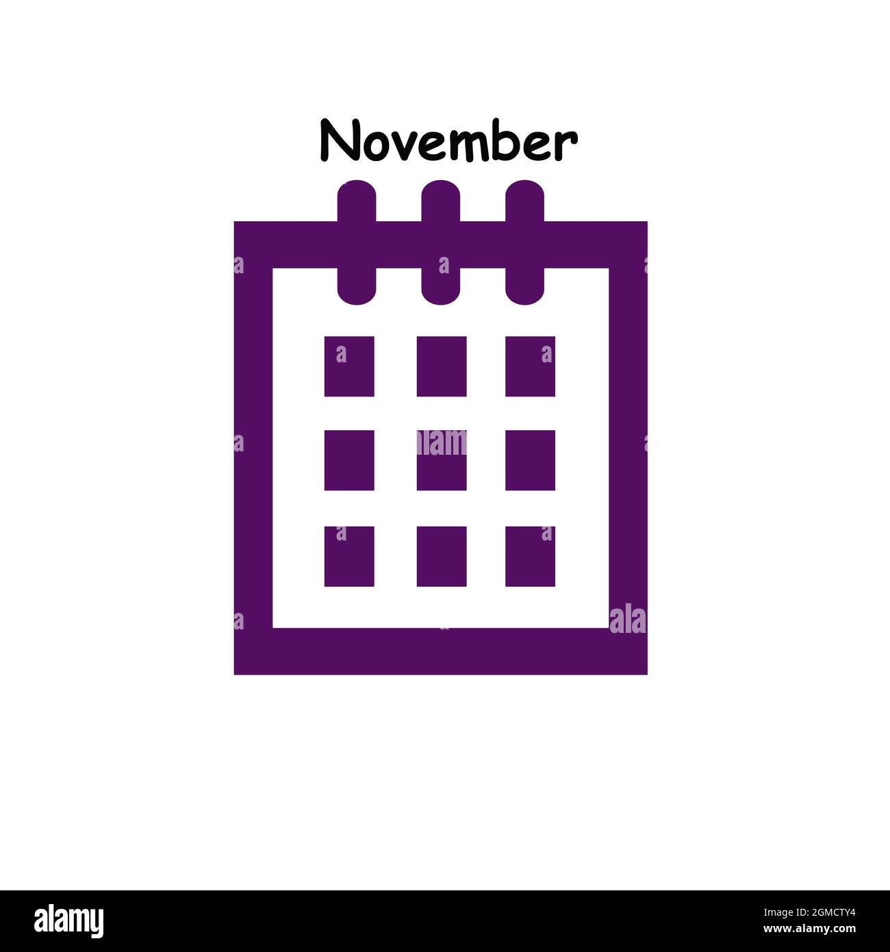 calendar tab for November - illustration Stock Photo - Alamy
