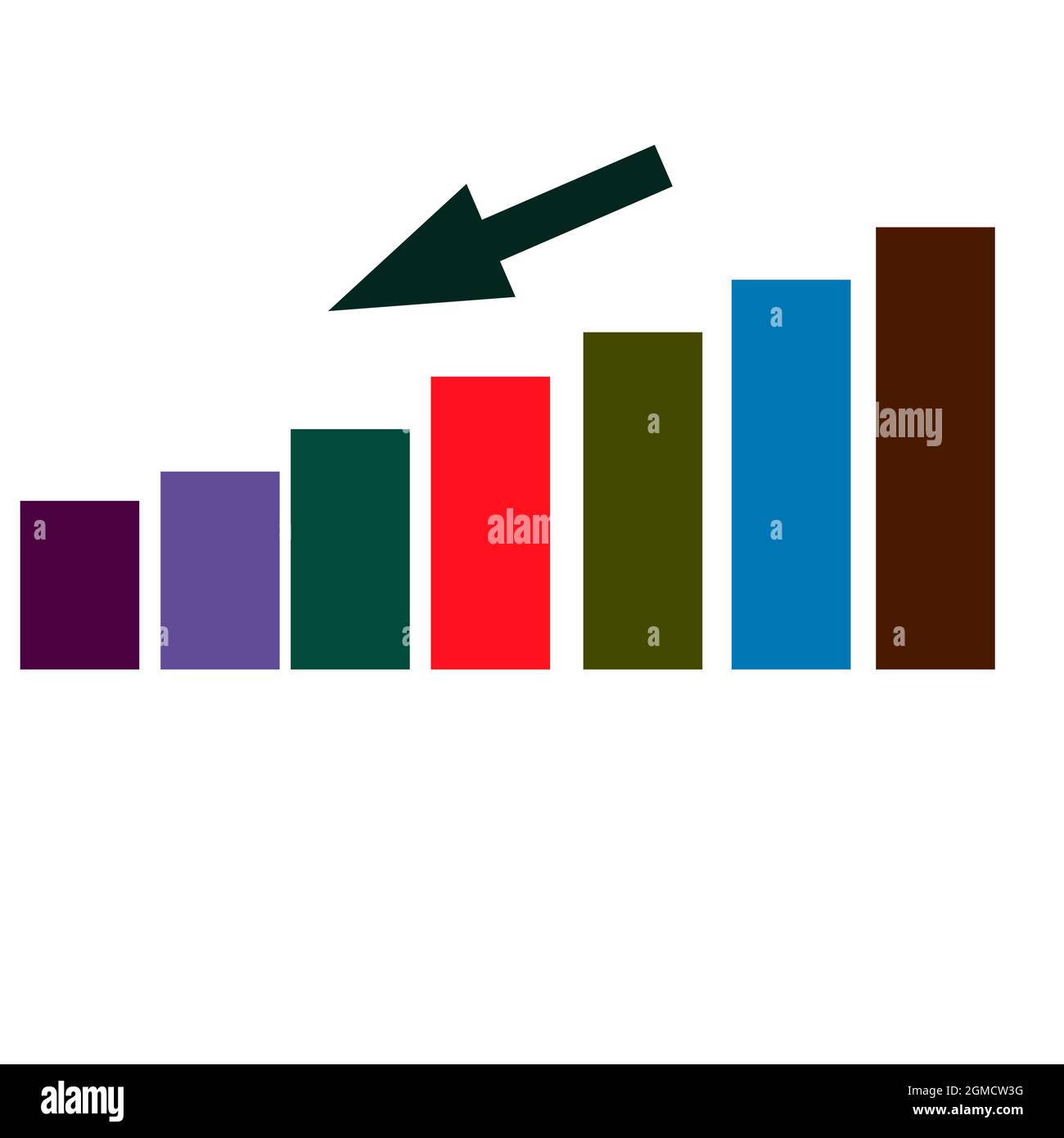 graph showing the decline of the economy - illustration Stock Photo - Alamy