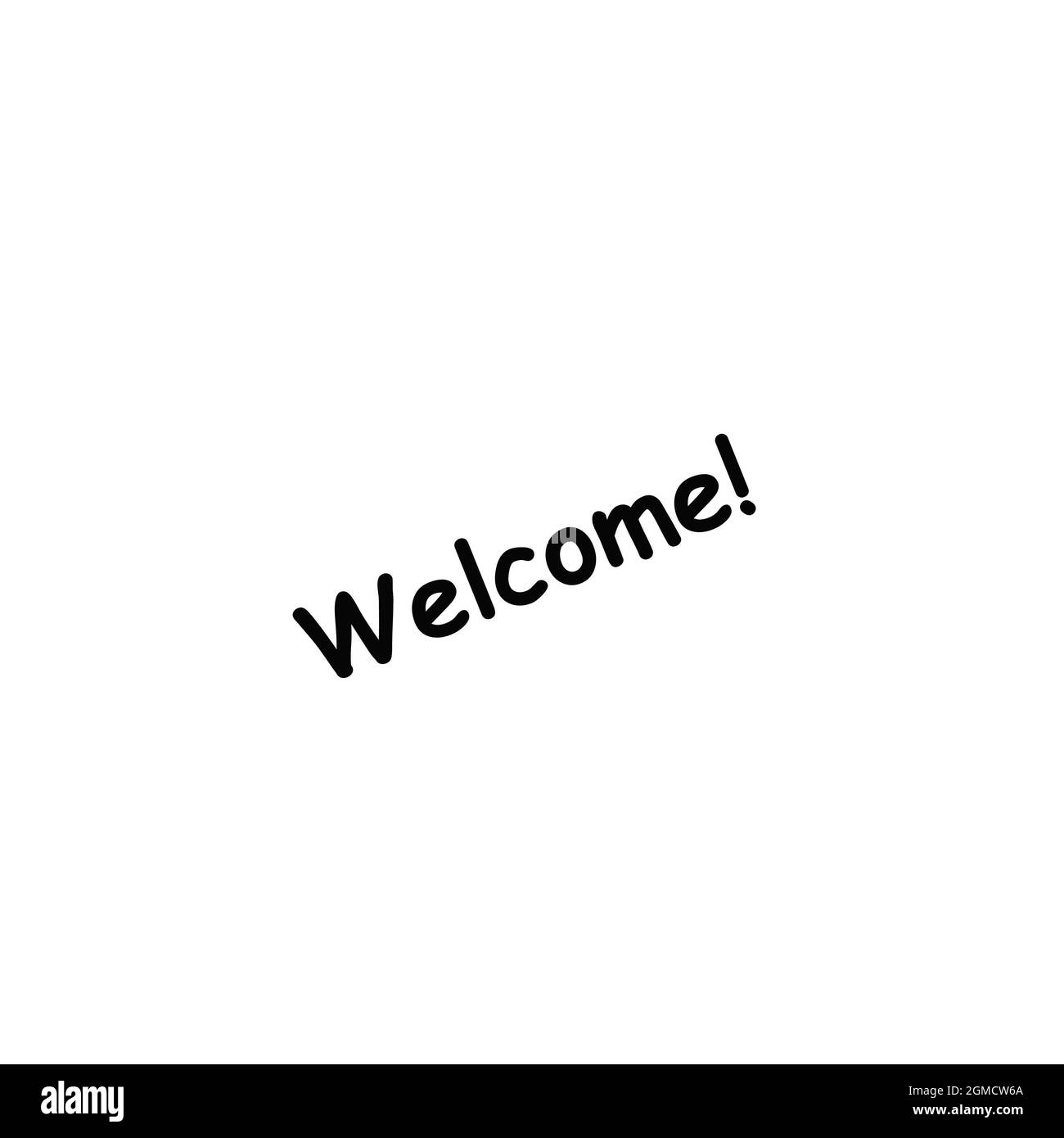 welcome text isolated on white - illustration Stock Photo - Alamy
