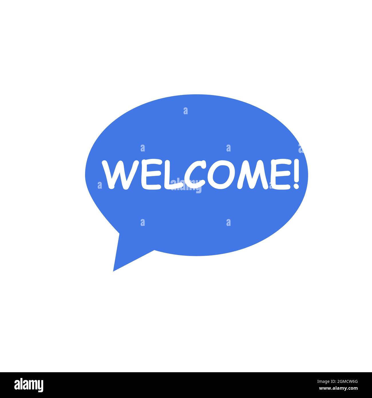 welcome text isolated on white - illustration Stock Photo - Alamy