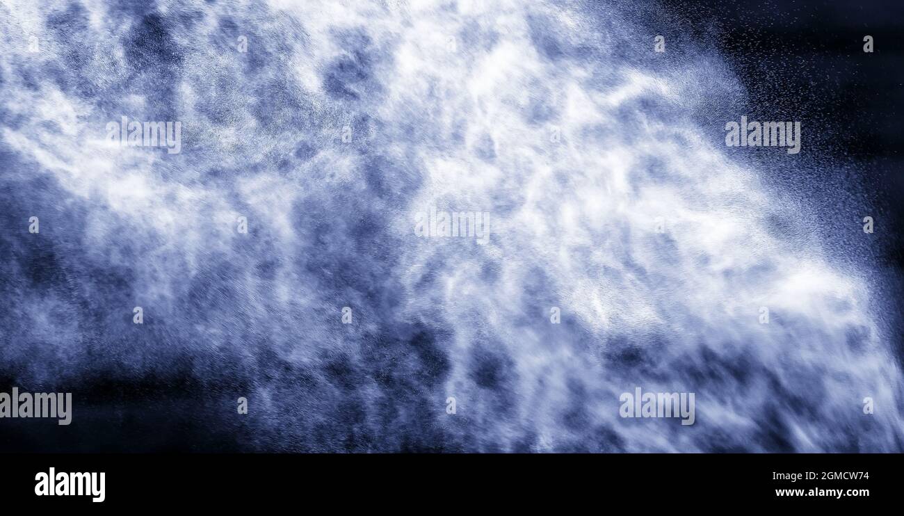 A stream of water and a cloud of drops from the atomizer Stock Photo ...