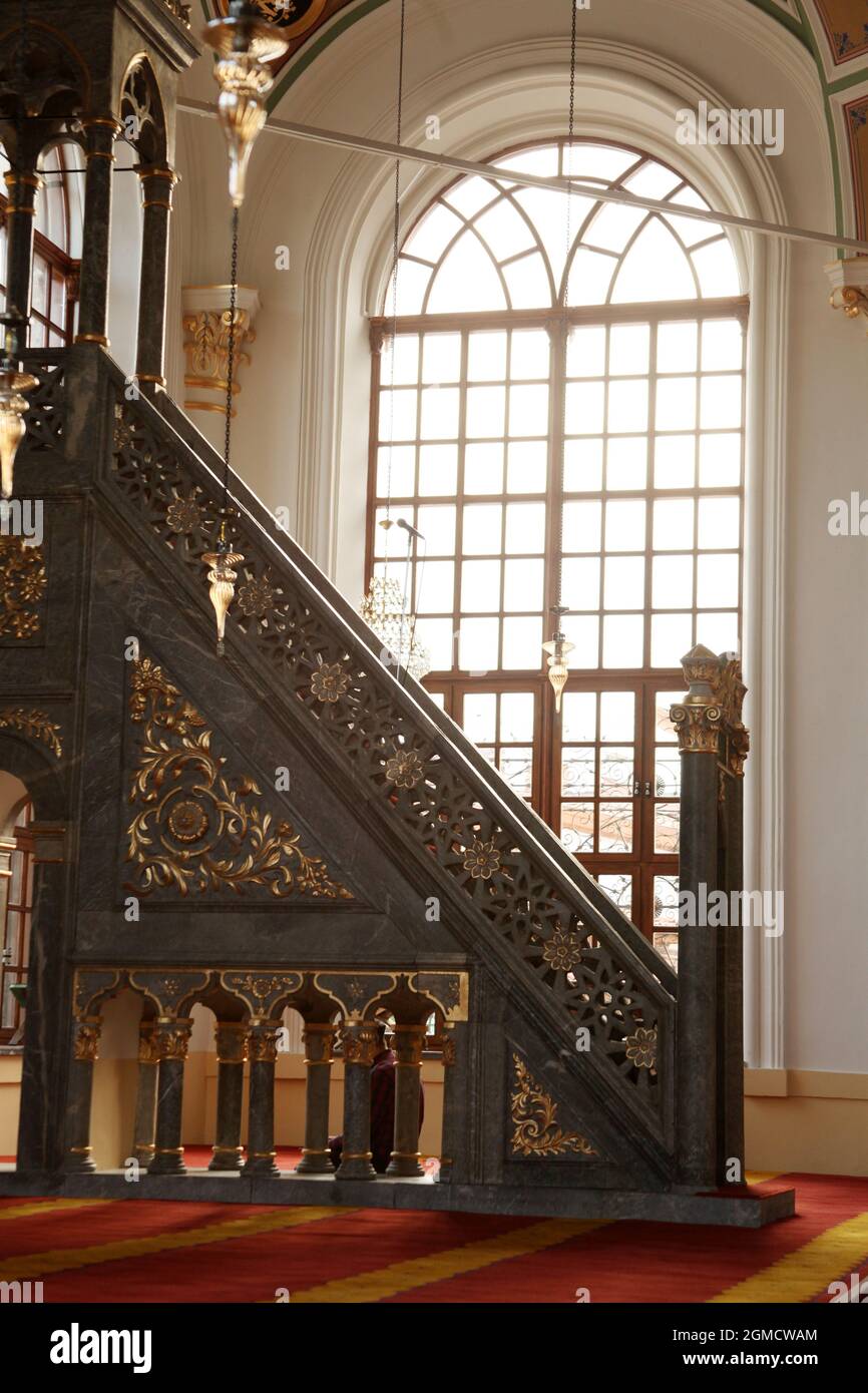 Interior view of Aziziye Mosque. Ottoman architecture Stock Photo - Alamy