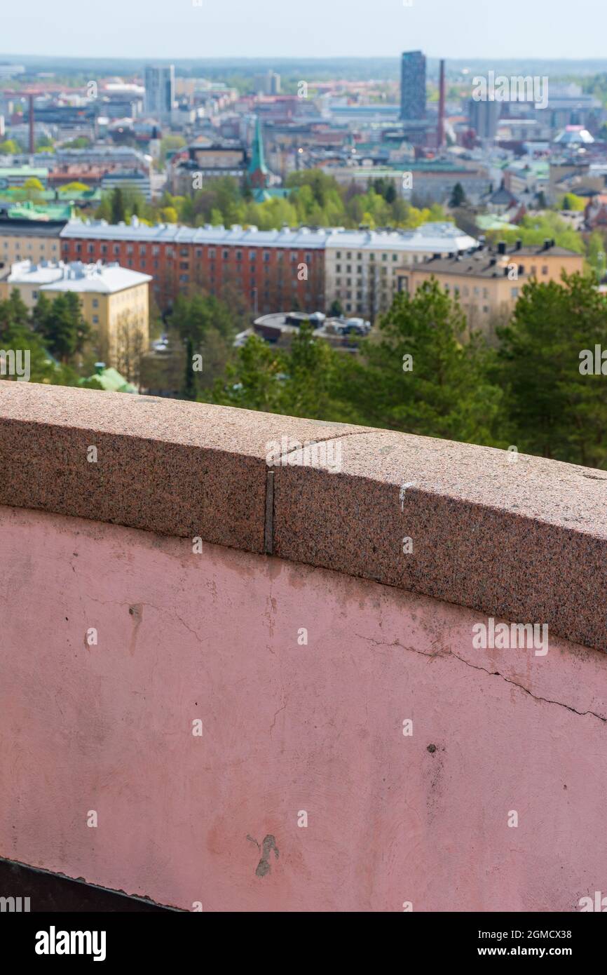 Aerial landscapes from Pyynikki sightseeing tower in Tampere Finland ...
