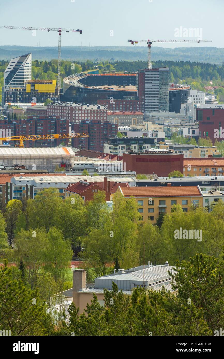 Aerial landscapes from Pyynikki sightseeing tower in Tampere Finland ...